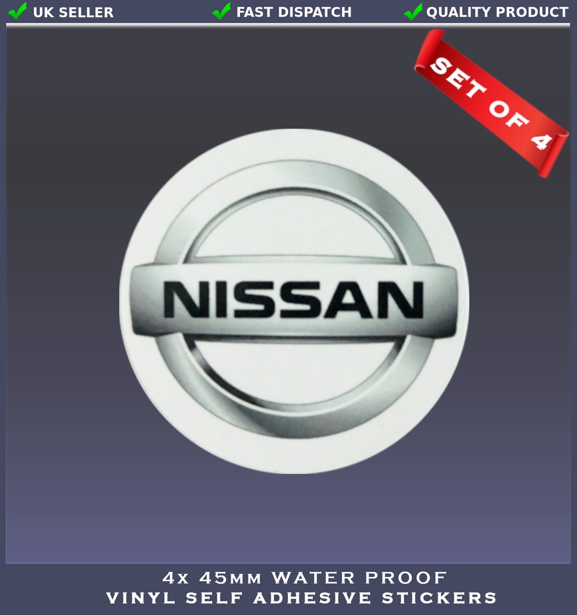 4x Nissan Sticker Nissan Badge Logo Decals Vinyl 45mm Car Motorbike ...