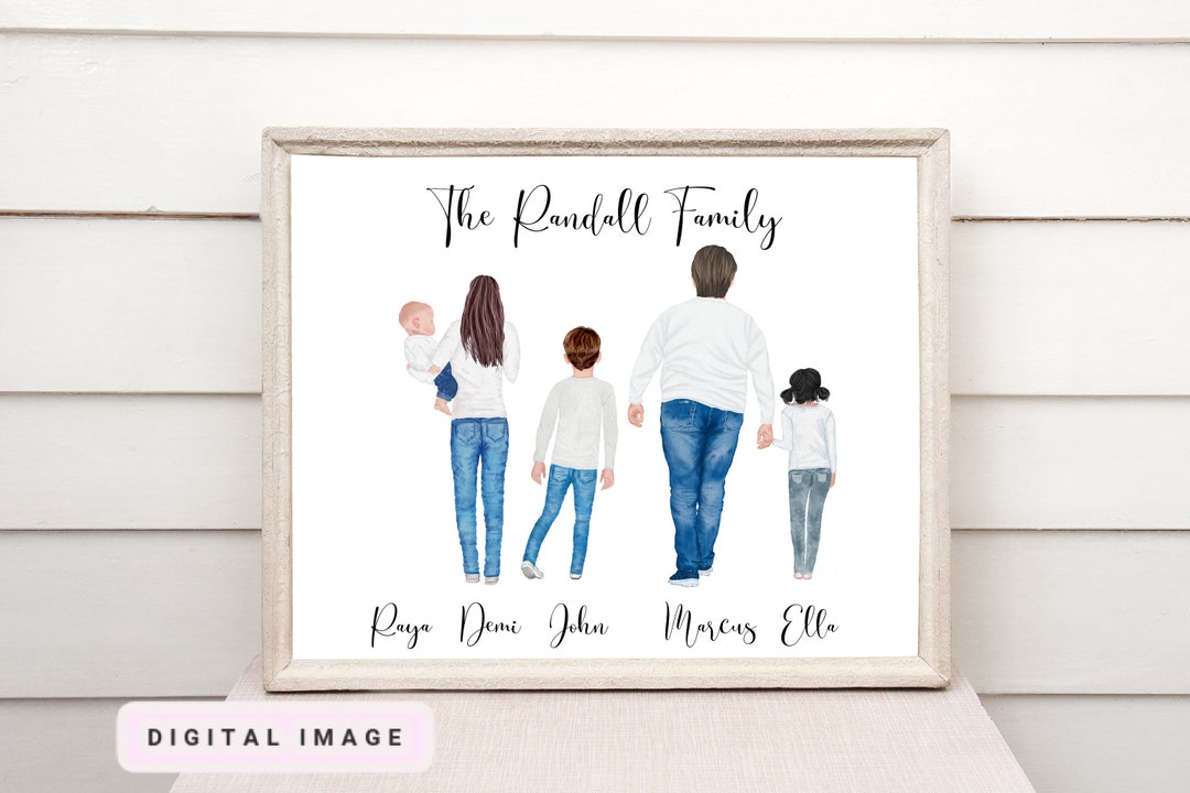 Custom Family DIGITAL Portrait, Custom Illustration, Family Art, Family ...