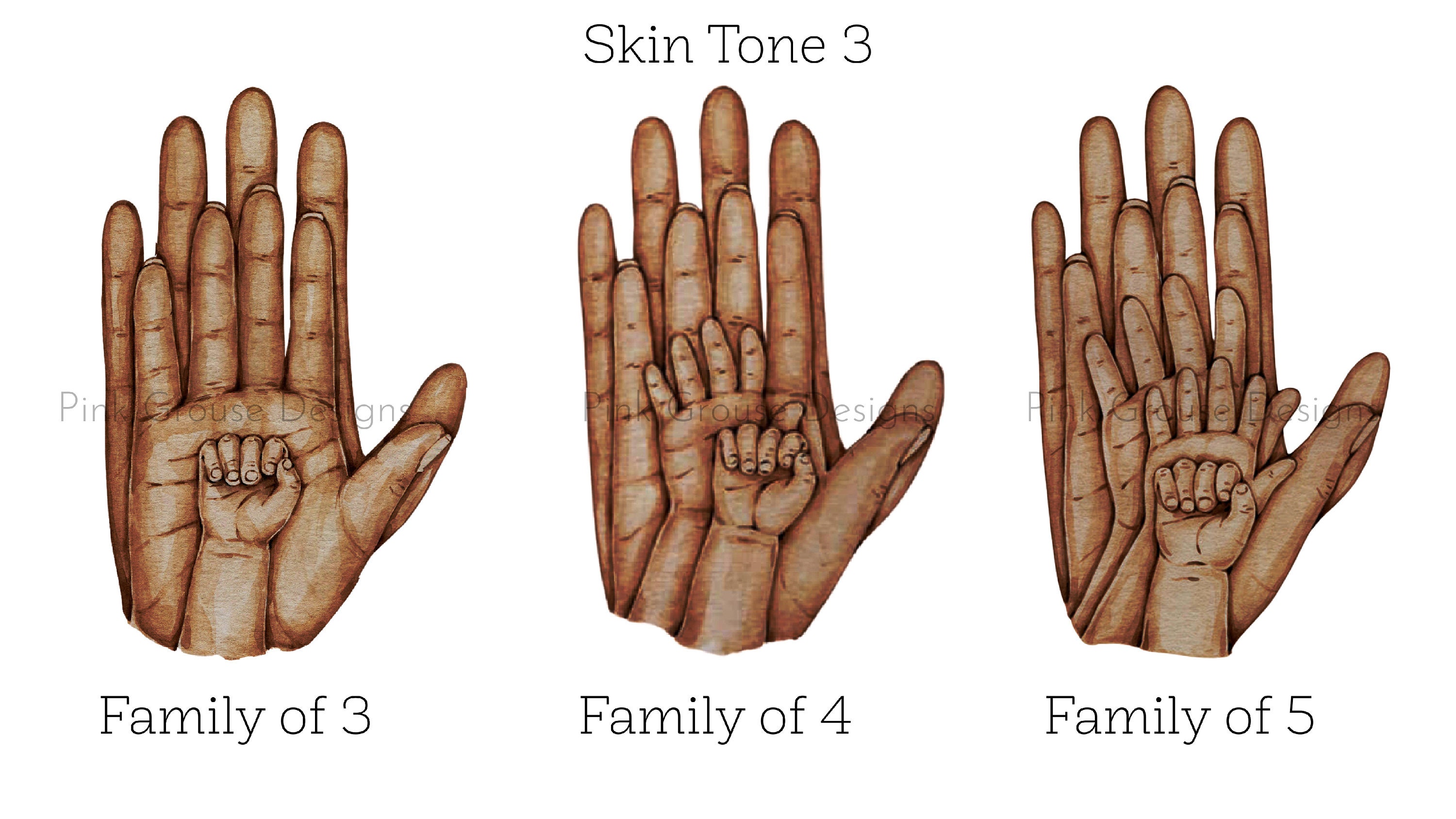 Custom Family Handprint Digital Illustration Family of Five - Etsy Canada