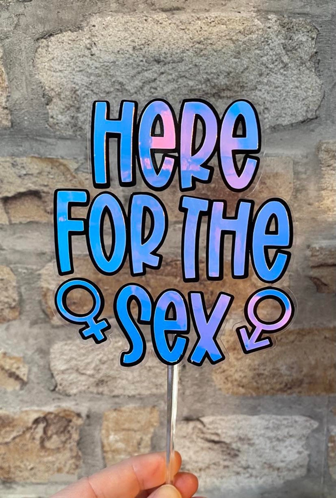 Cake Topper Gender Reveal Cake Topper Here For The Sex Cake Etsy