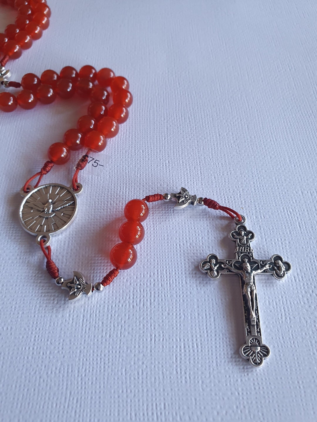Holy Spirit Confirmation Rosary - Red Agate | Byzantine Crucifix | Holy ...