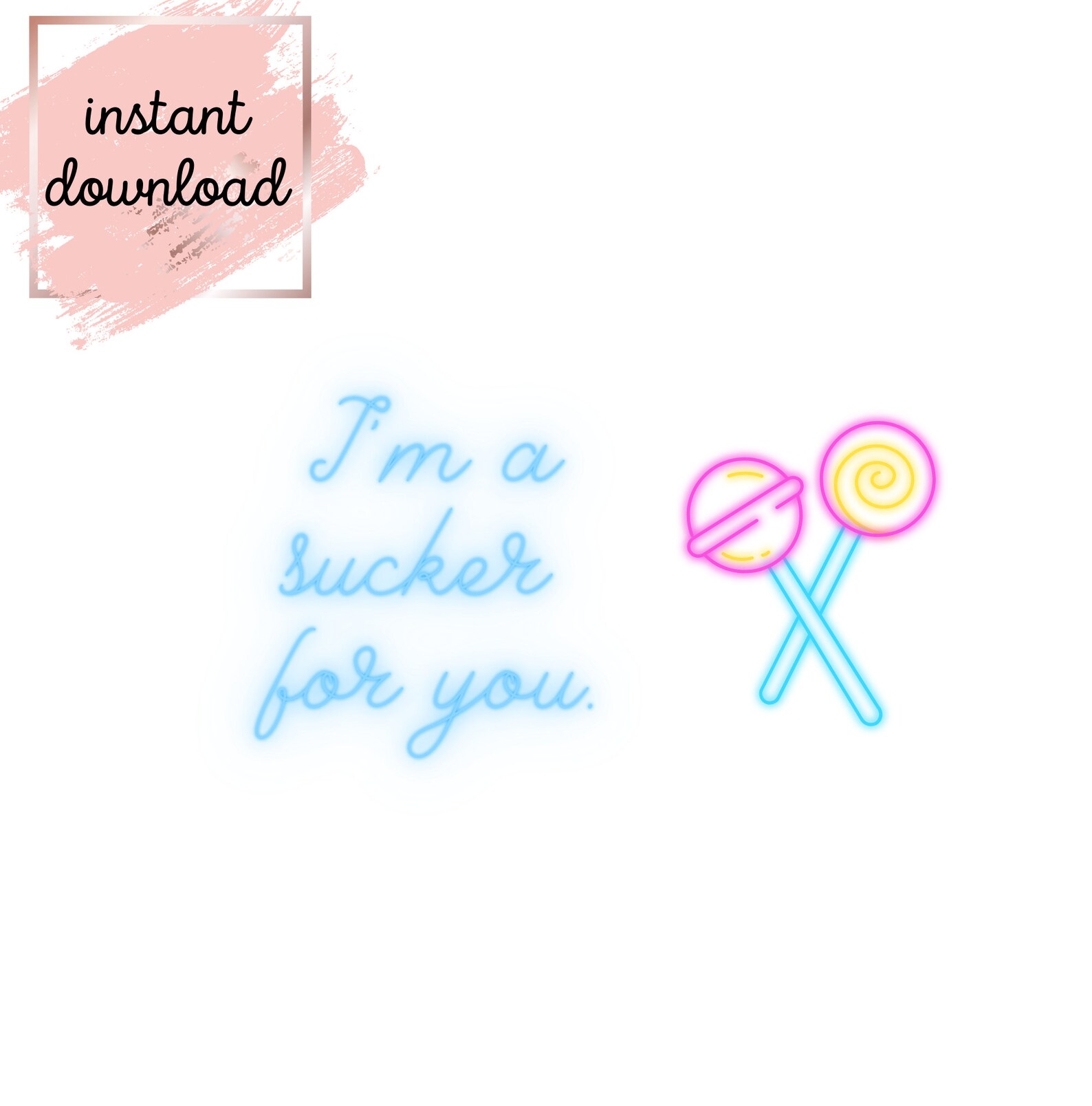 Instant Download Printable i'm a Sucker for You Greeting Card Funny ...