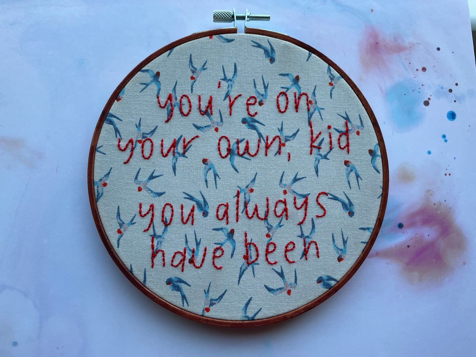 Youre on Your Own Kid: Made to Order, Embroidery Hoop Art, Taylor Swift ...