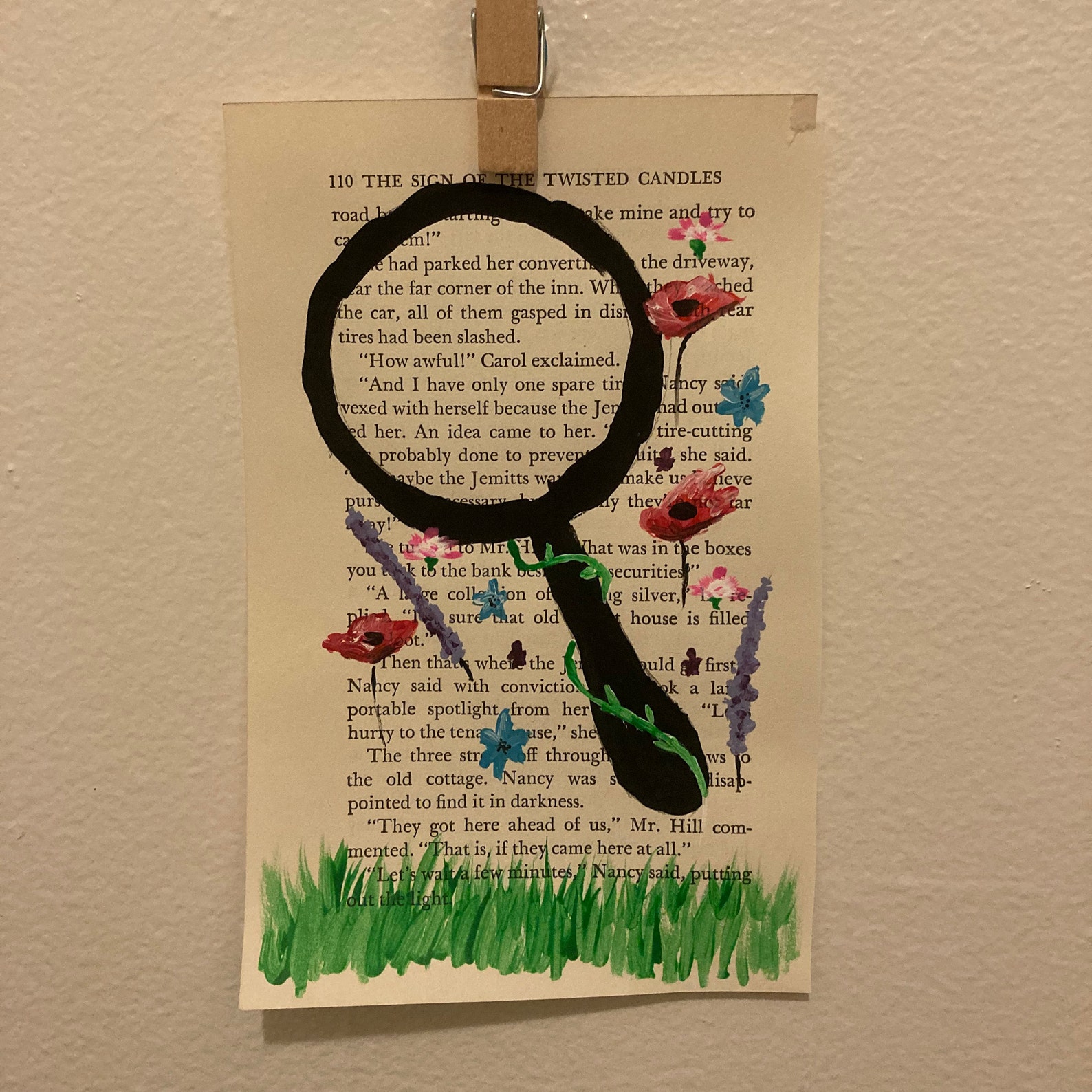 Hand-Painted Floral Nancy Drew Mystery Book Magnifying Glass | Etsy