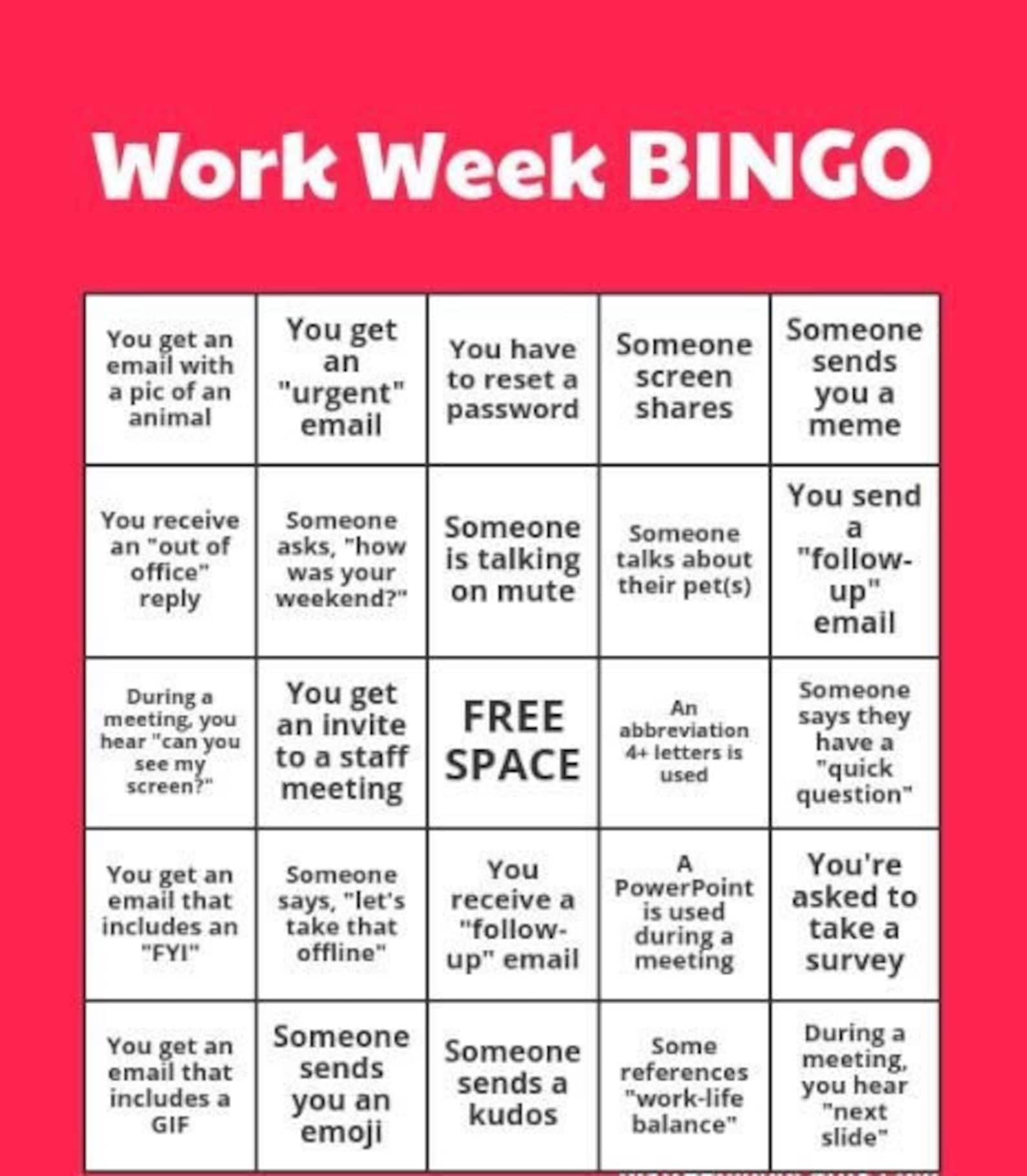 Play Virtual BINGO During Your Work Week! 30 Unique Cards. Increase Team Engagement and Have ...