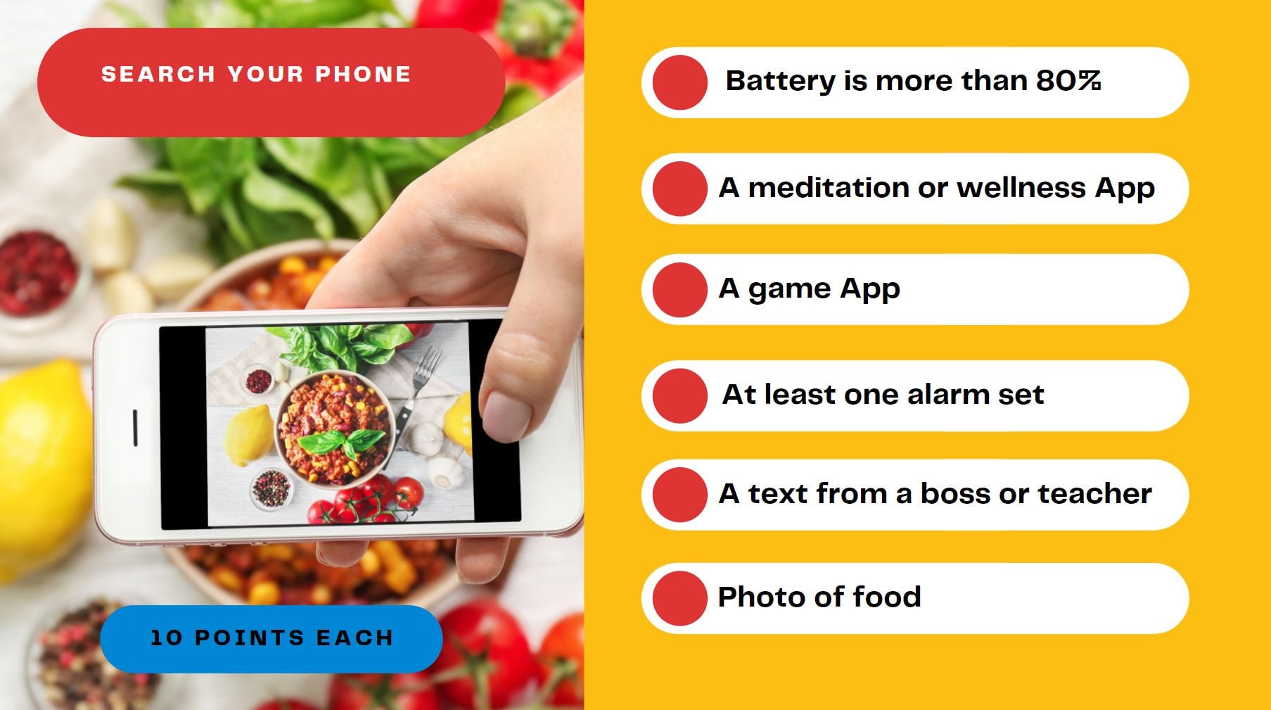 Virtual Game - Scavenger Hunt! What's on Your Phone?! Find 27 Items for ...