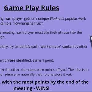 Work-it In! Hilarious Game to Play During Meetings Using 15 Work ...