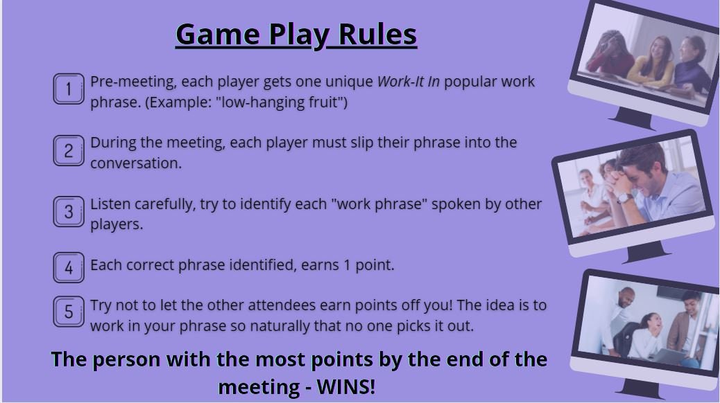 Work-it In Hilarious Game to Play During Meetings Using 15 - Etsy