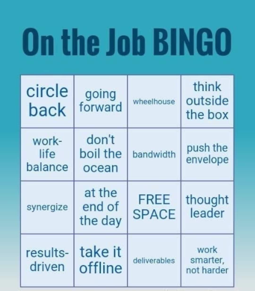 Play Virtual BINGO! "on the Job" Edition. 30 Virtual Cards. - Etsy