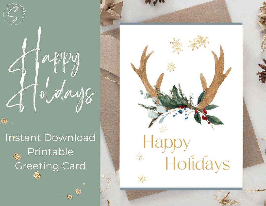 Custom Blank Christmas Greeting Card 5x7 Printable A7 Folded - Etsy
