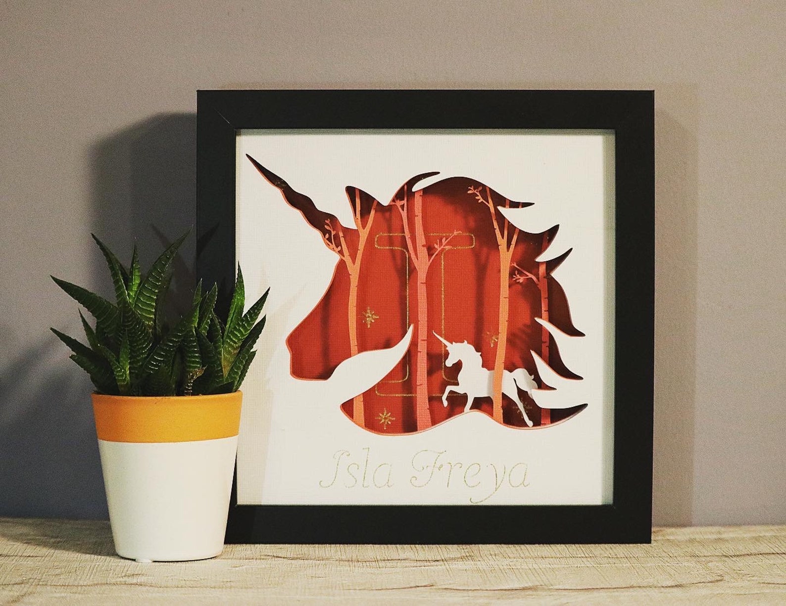 Unicorn Shadow Box PDF JPEG Files to Create Your Own 3D - Etsy