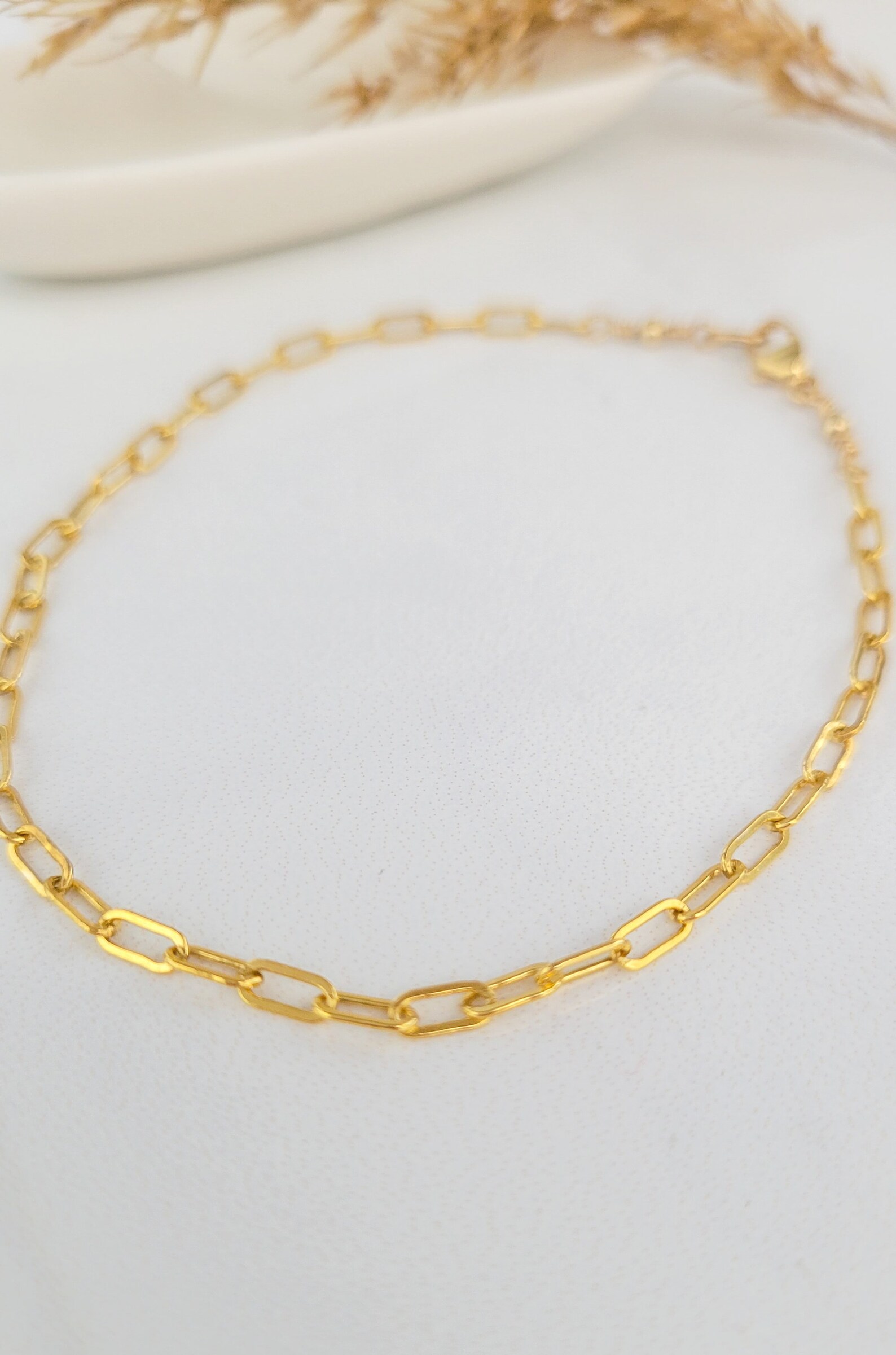 Gold Paperclip Anklet, Silver Paperclip Anklet, Ankle Bracelet, Gold ...