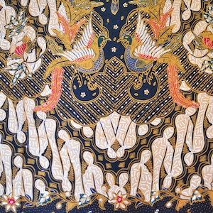 Hand Drawn Indonesian Batik Tulis Fabric Hand Written Bird of Paradise ...