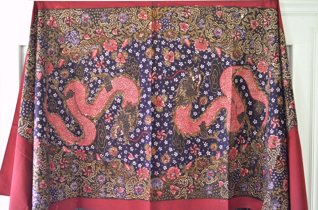 Dragon Indonesian Batik Tulis Hand Drawn Fabric Sarong Peranakan ...