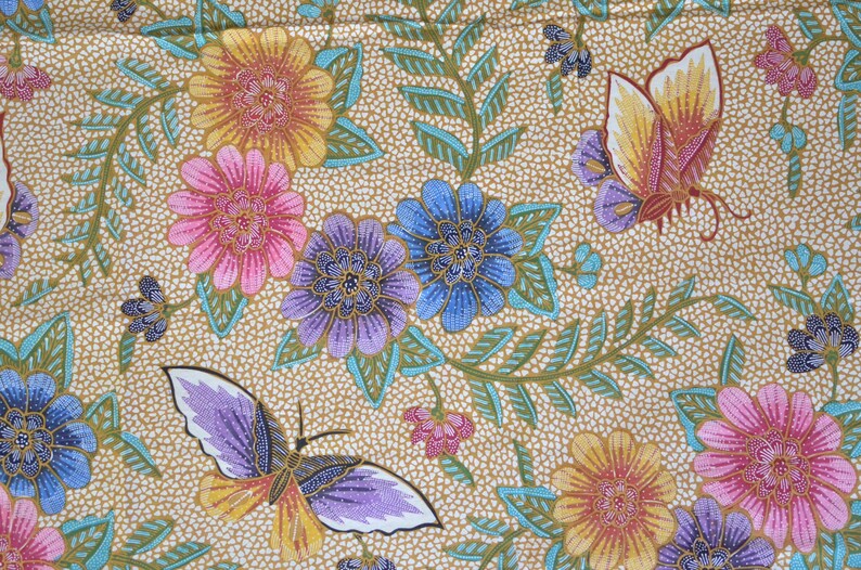 Hand Drawn Indonesian Batik Tulis Fabric Peranakan Hokokai Sarong Java ...