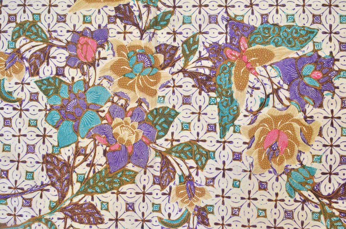 1950's Djawa Baroe Vintage Indonesian Batik Fabric Hand Drawn Wax ...