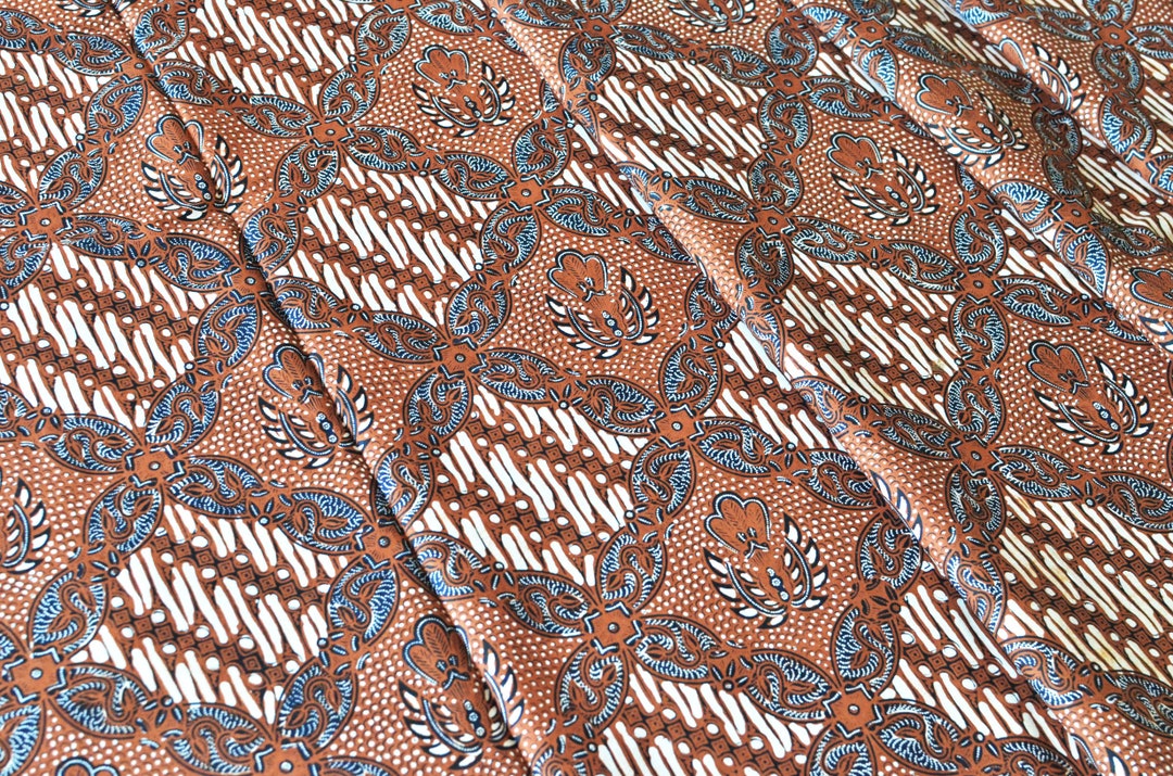 Indonesian Batik Tulis Hand Drawn Stamped Brown Classic Javanese Bali ...