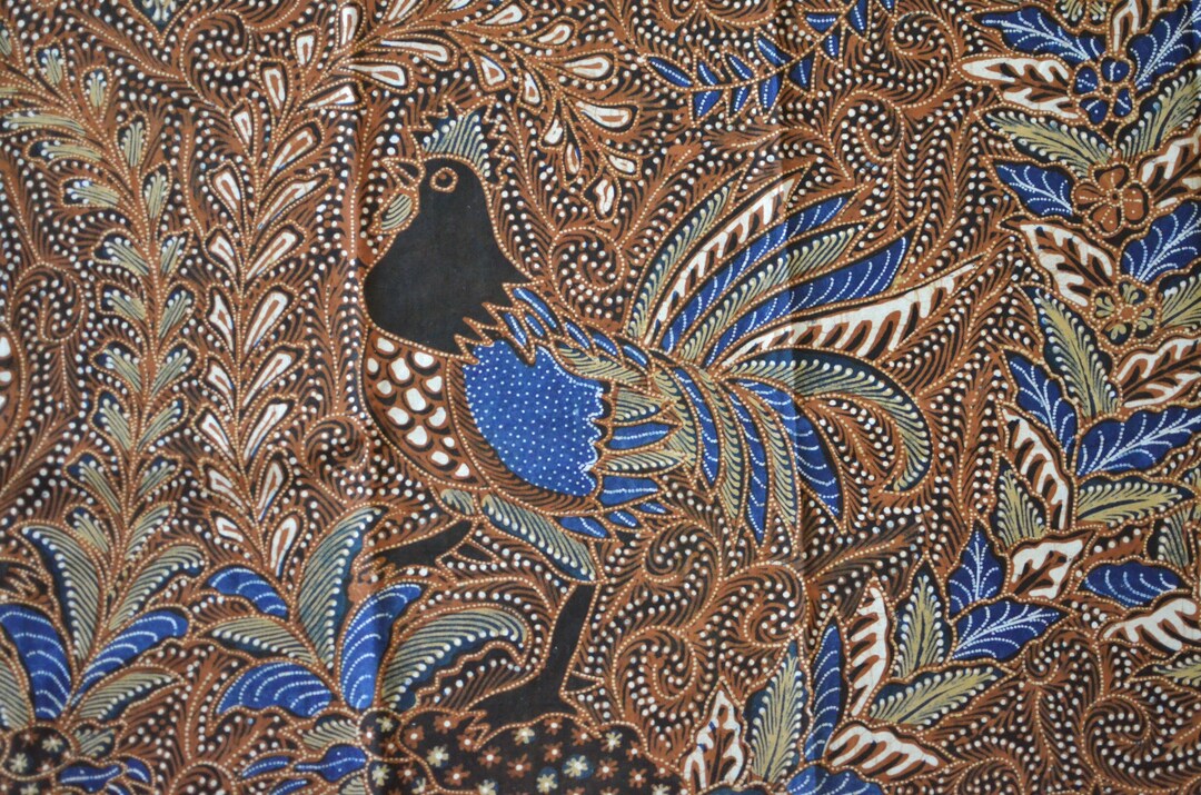 Rooster Natural Dye Hand Drawn Indonesian Batik Tulis Fabric Javanese ...