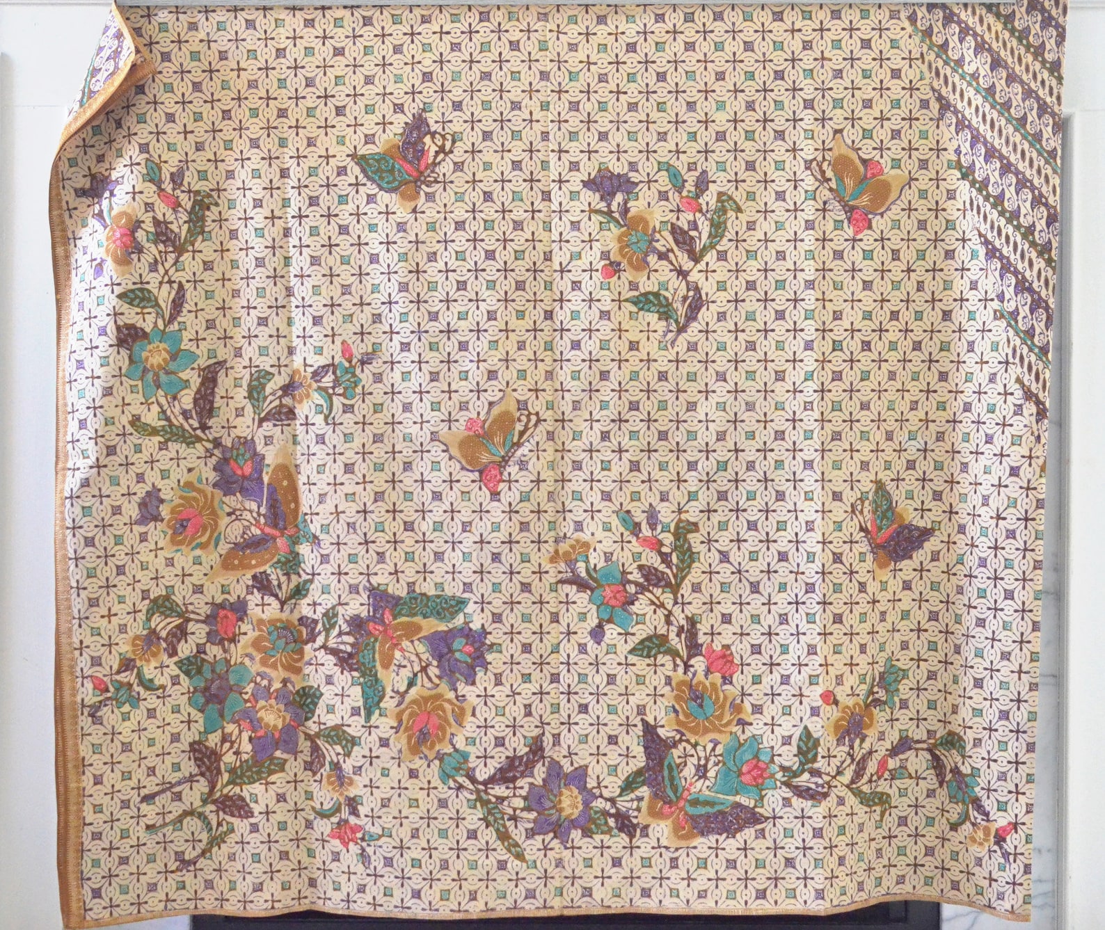 1950's Djawa Baroe Vintage Indonesian Batik Fabric Hand Drawn Wax ...