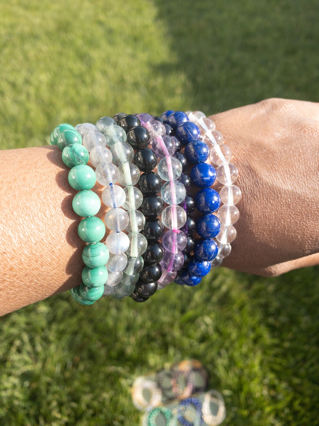 Pulseras de cristal 8 mm Joyas de cristal Pulseras de - Etsy España