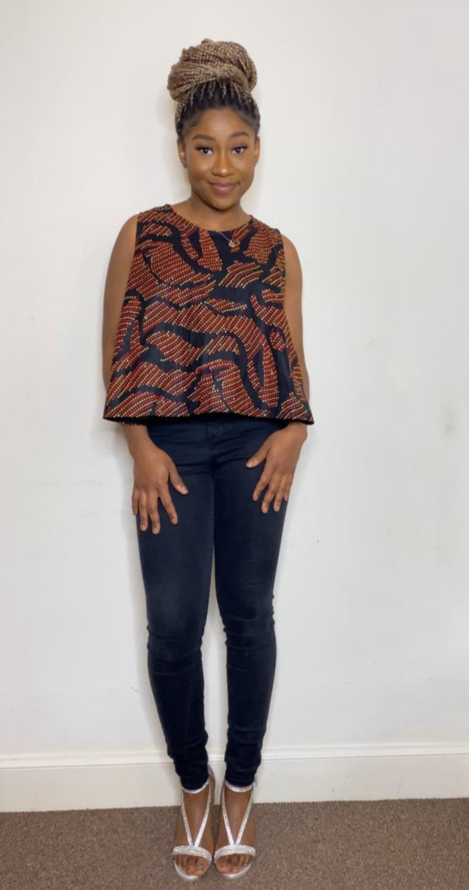 African Print Top/ Flared Crop Top/ Ankara Top/ Chitenge Top/ Cotton ...