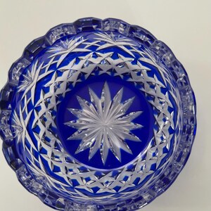 Cobalt Blue Clear Cut Glass Crystal Bowl - Etsy