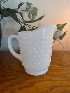 White Milk Glass Pitcher - Etsy