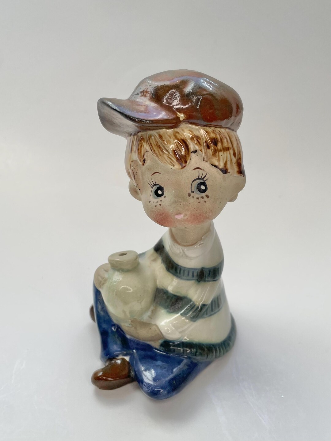 Vintage Little Boy Paperboy Jug Figurine - Etsy