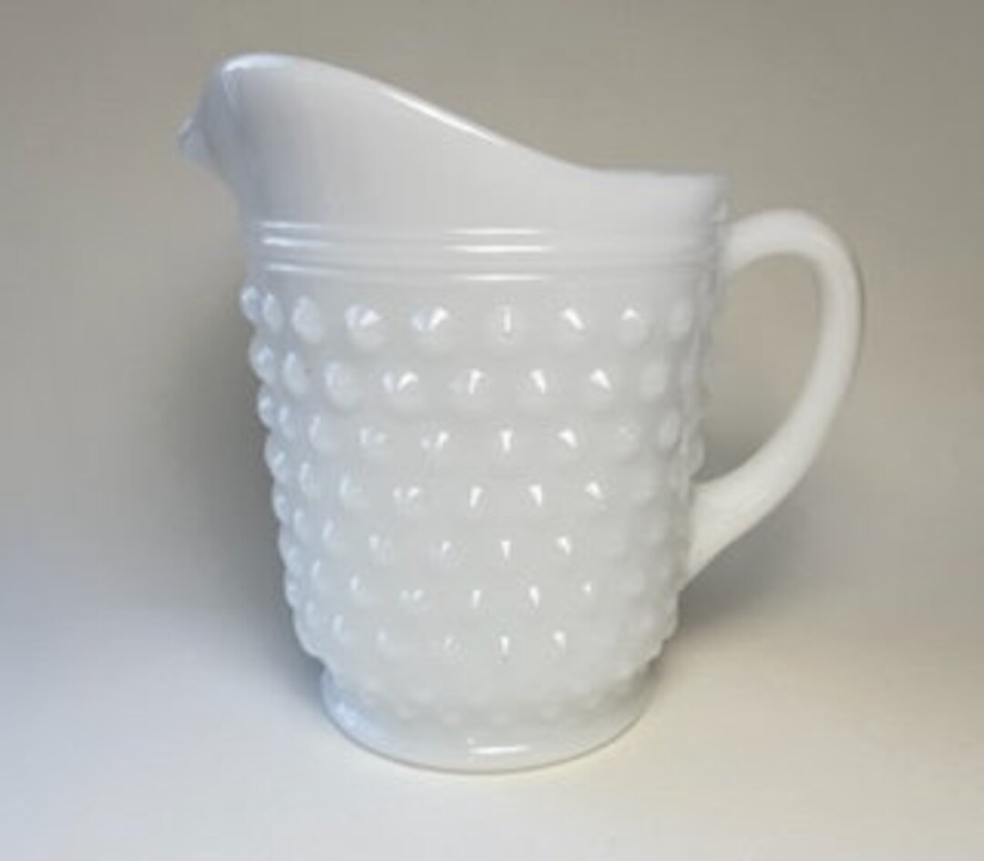 White Milk Glass Pitcher - Etsy