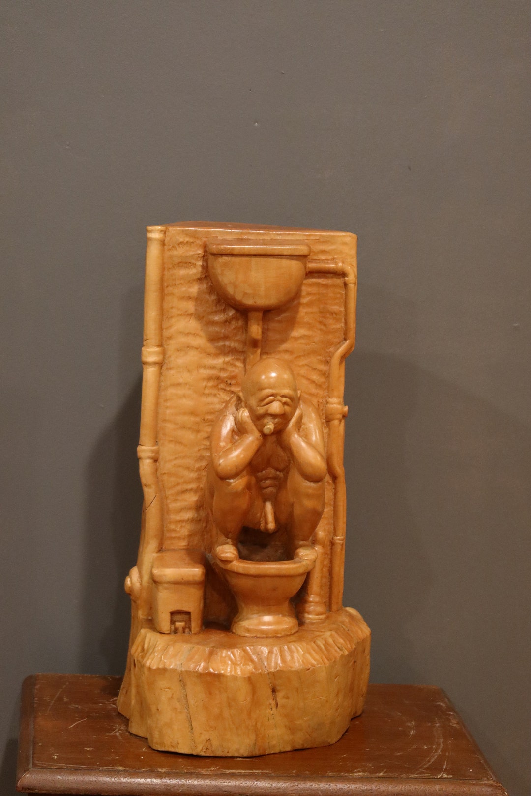 The Thinker Sculpture, Handmade, Wood Carving, Art, Abstract, Funny ...