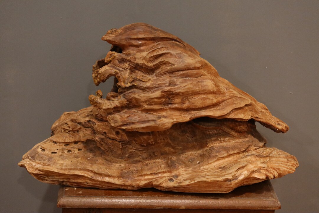 Island and Wave Sculpture, Handmade, Wood Carving, Asian, Chinese, Art ...