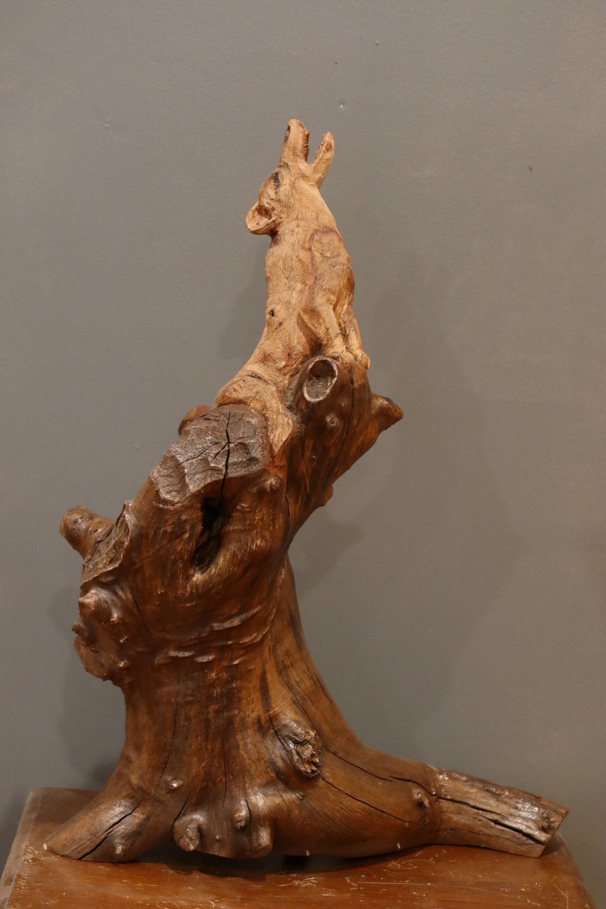 Howling Wolf Sculpture, Handmade, Wood Carving, Art - Etsy
