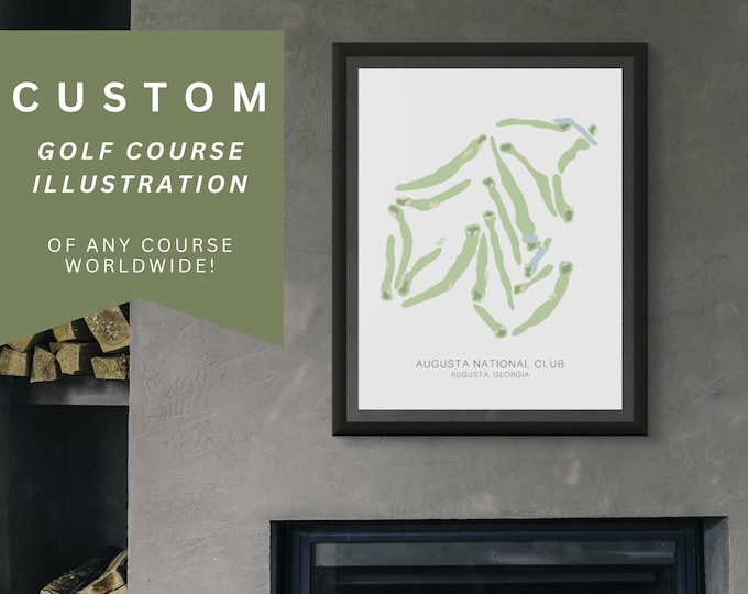 Custom Golf Course Map DIGITAL Golfer Custom Gift Golf Lover Gift Idea ...