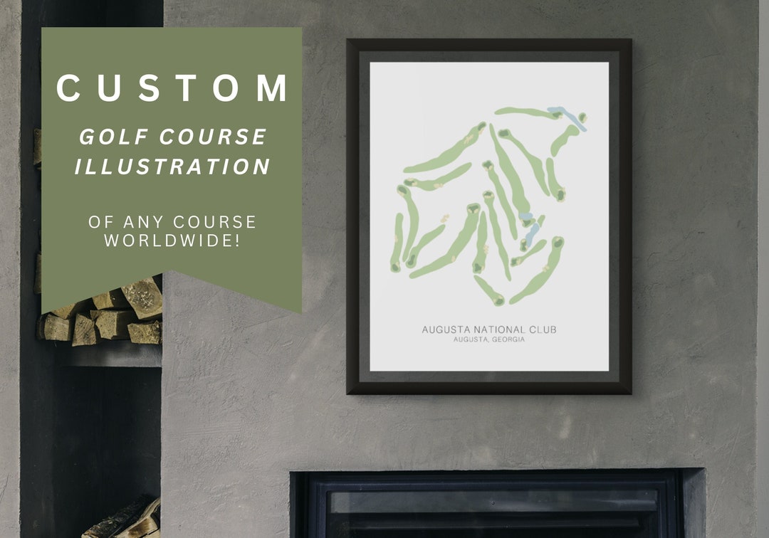 Custom Golf Course Map DIGITAL Golfer Custom Gift Golf Lover Gift Idea Aerial Golf Course Art ...