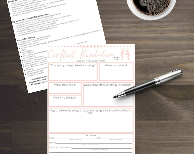 Conflict Resolution Worksheet Fight Fair Argue Right - Etsy