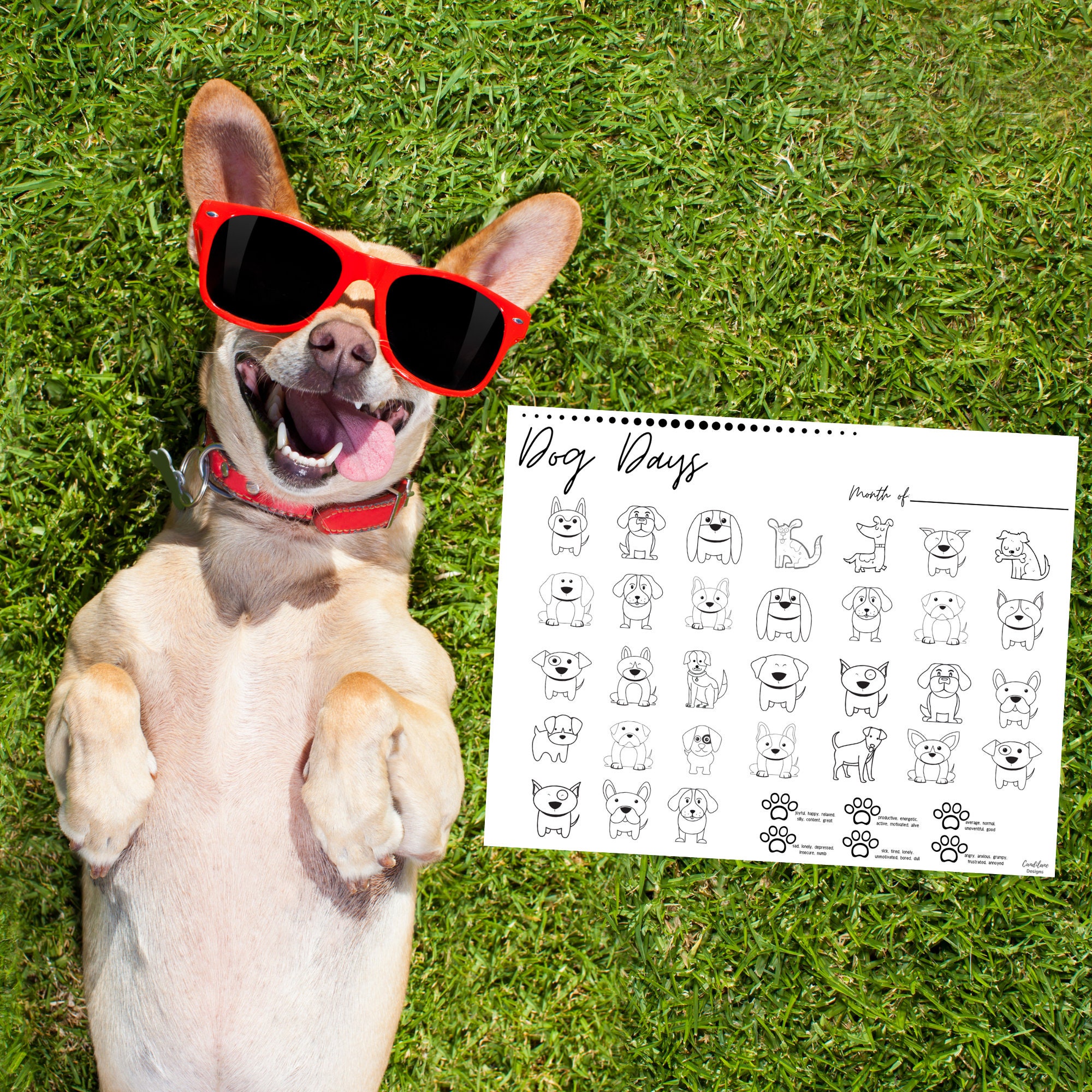 Dog Days Mood Tracker | Printable | Bullet Journal Planner - Etsy