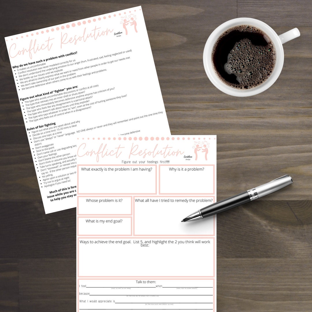 Conflict Resolution Worksheet | Fight Fair | Argue Right! - Etsy