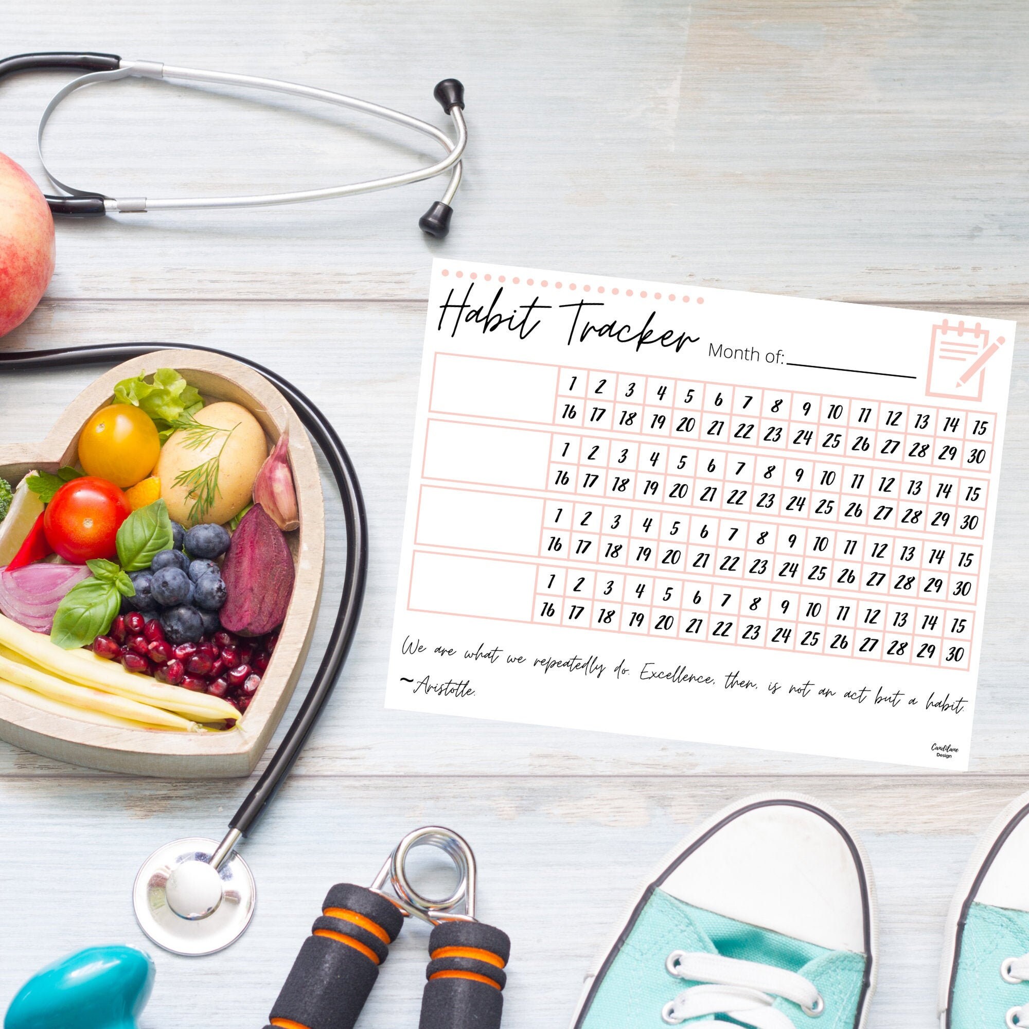 Habit Tracker Bullet Journal Planner Pink - Etsy