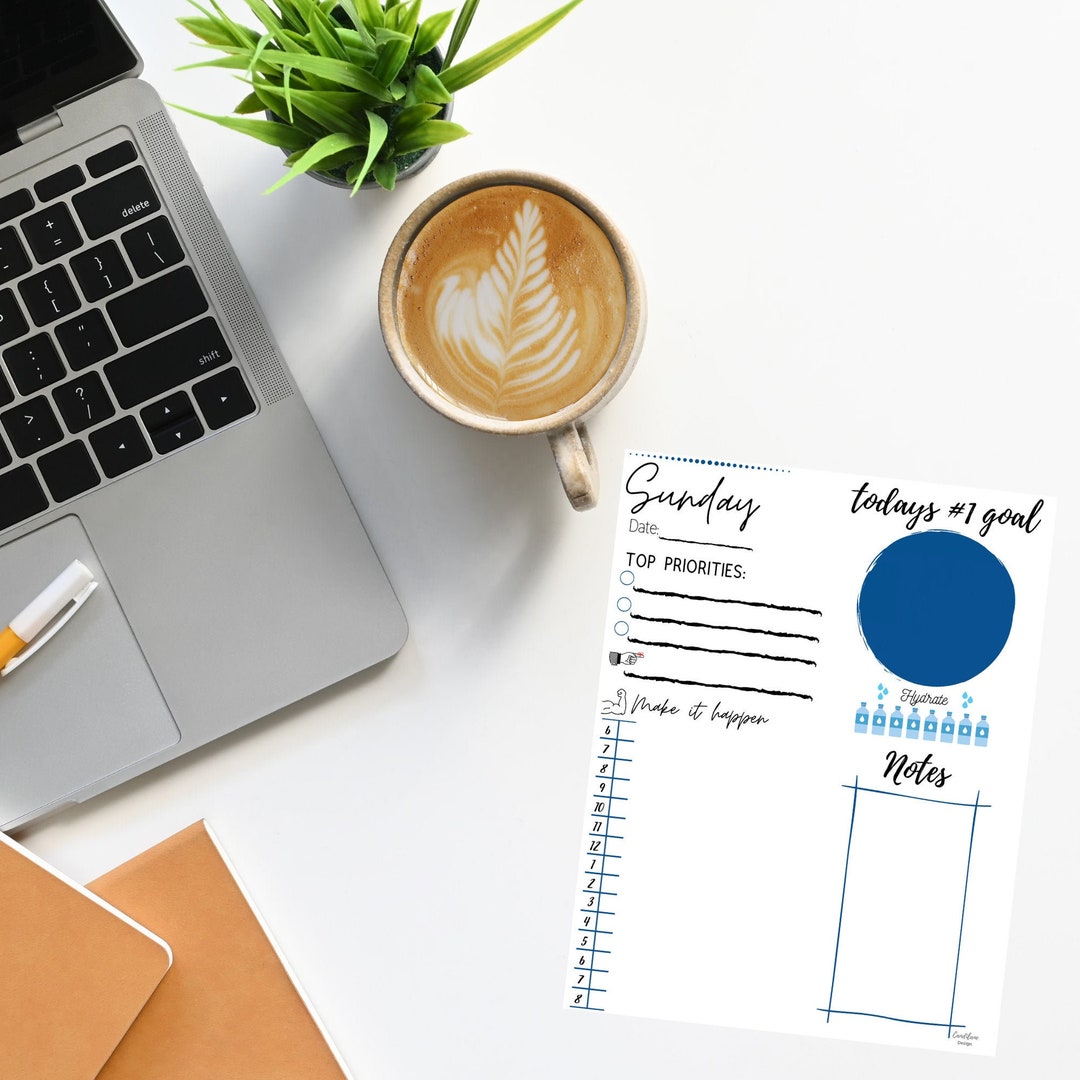 Daily Planner Full Page Bullet Journal Planner Blue - Etsy