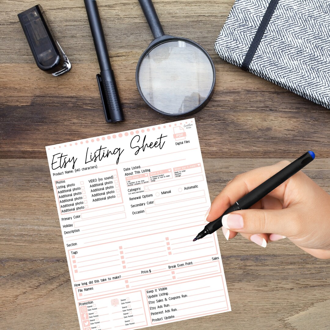 Etsy Seller Listing Organizer | Digital Download | Bullet Journal ...