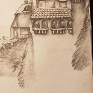 Mystical Castle Pencil Drawing - Etsy