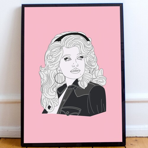 Dolly Parton Print Dolly Wall Art Blush Pink Wall Art Dolly - Etsy