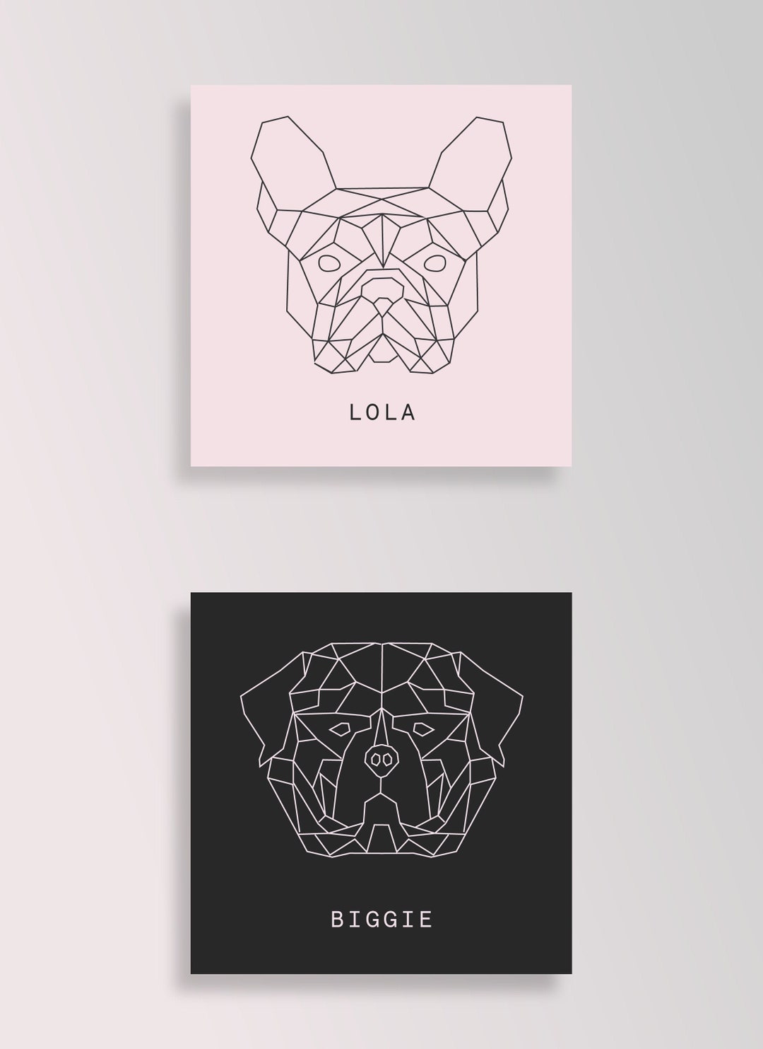 Personalised geometric dog breed art print unframed - Etsy.de