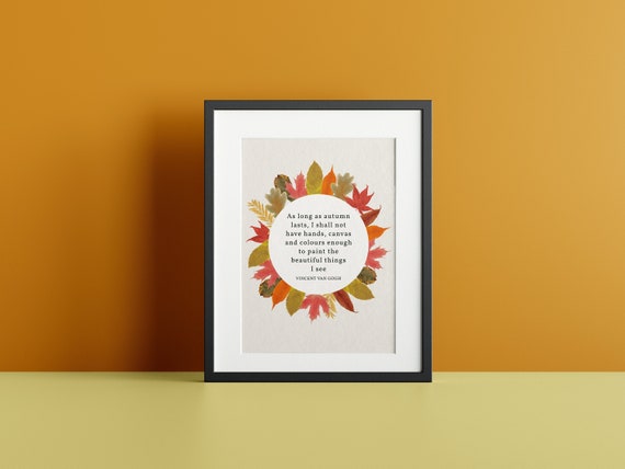 Autumn Quote Art Print Unframed Poster | Etsy