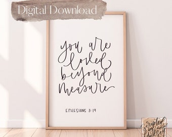 You Are Loved Beyond Measure | Printable Quote | Instant Download - Etsy