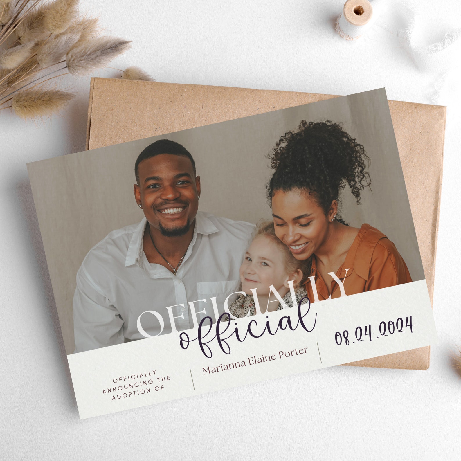 Editable Adoption Announcement Template: Family Photo (digital Download ...