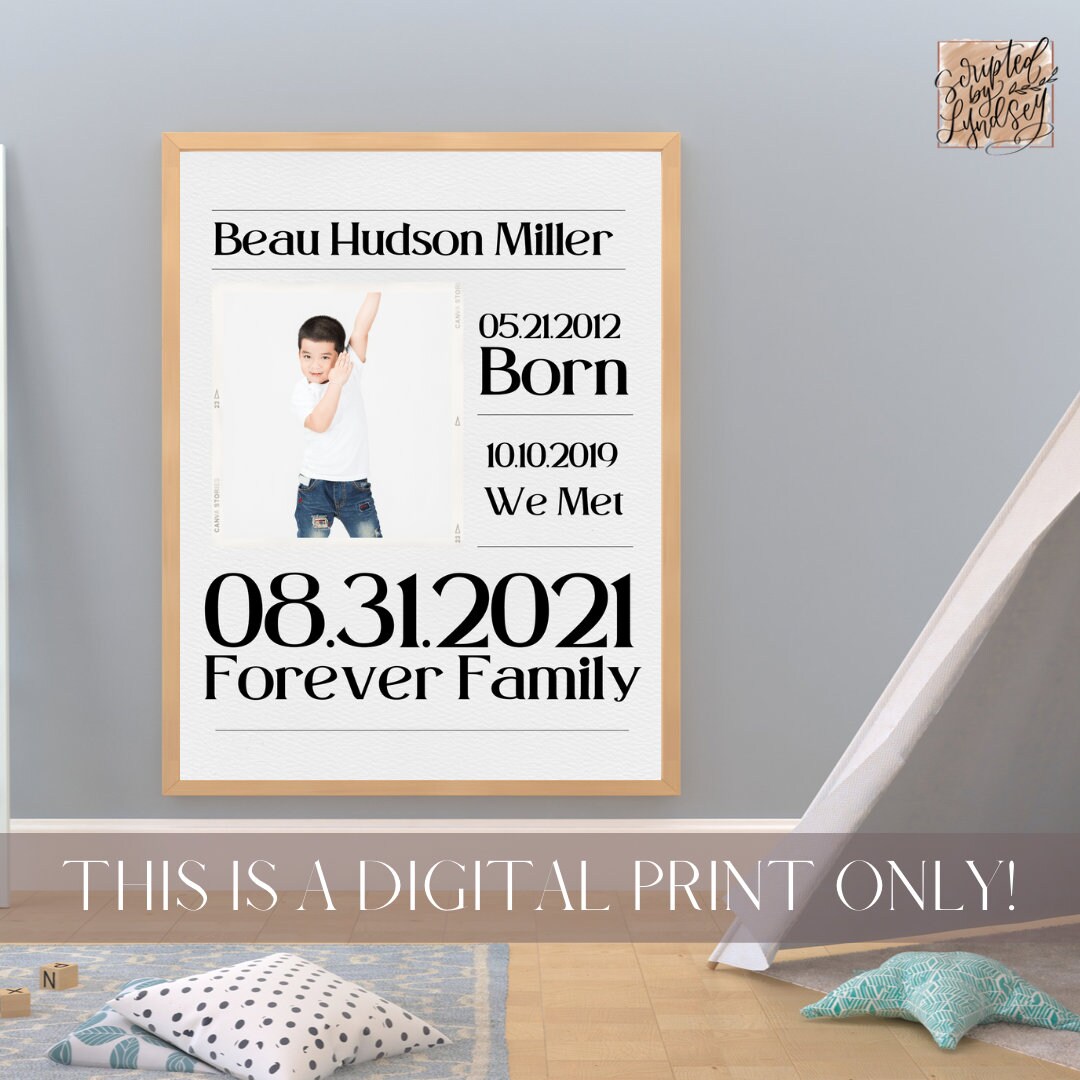 Adoption Timeline Photo Editable Canva Template Forever - Etsy