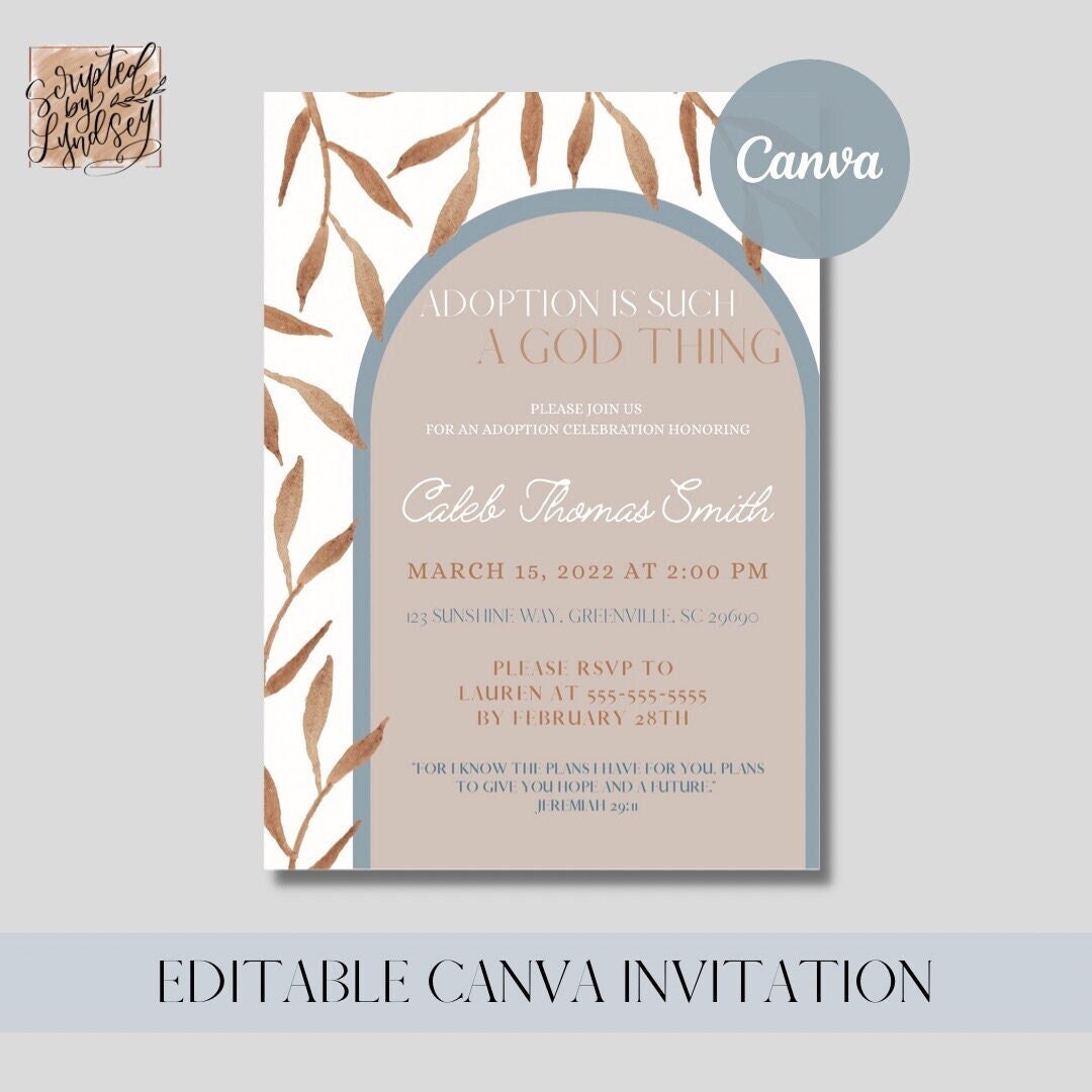 Adoption is a God Thing Adoption Invitation, Adoption Announcement ...