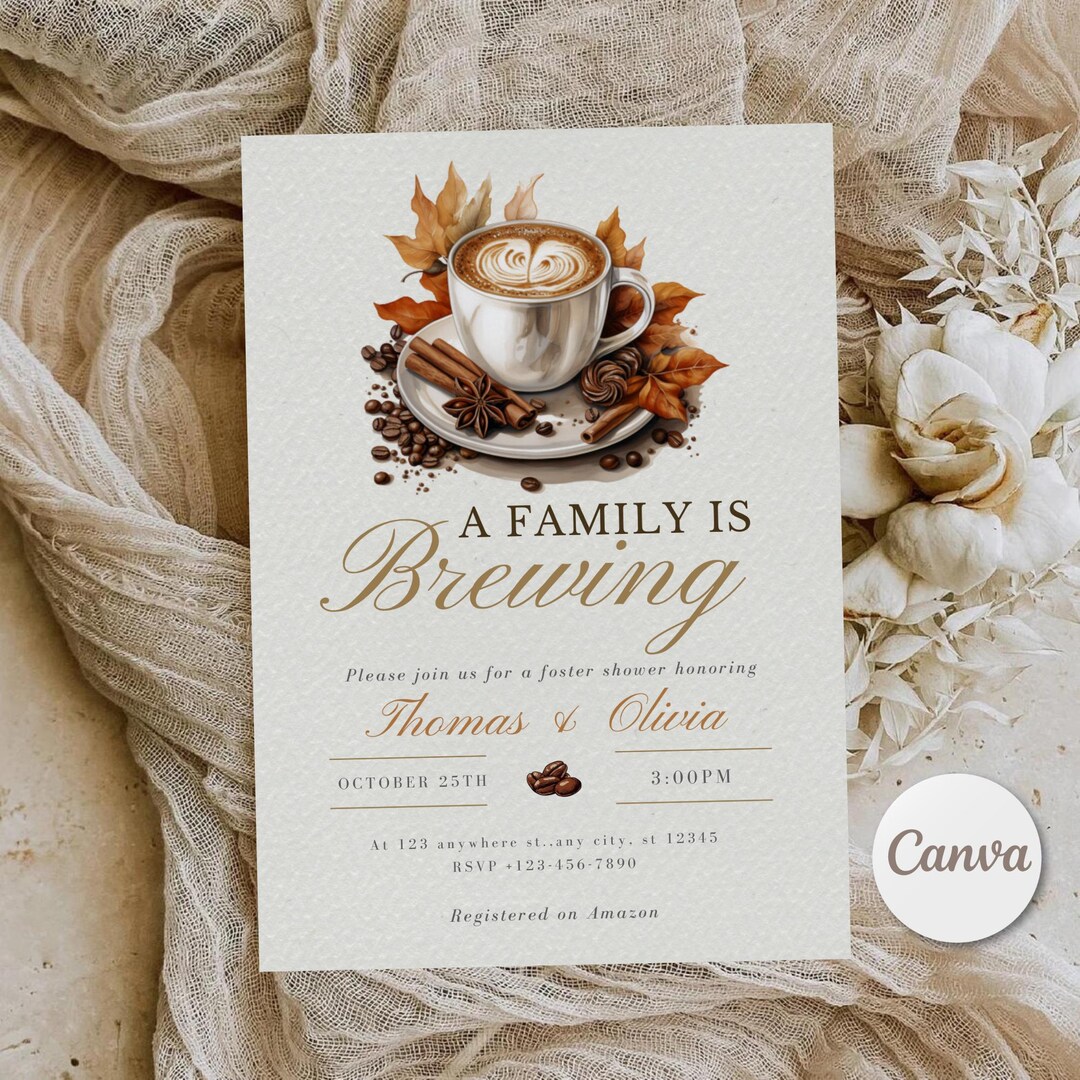 Foster Shower Invitation: A Family is Brewing (digital Download) - Etsy
