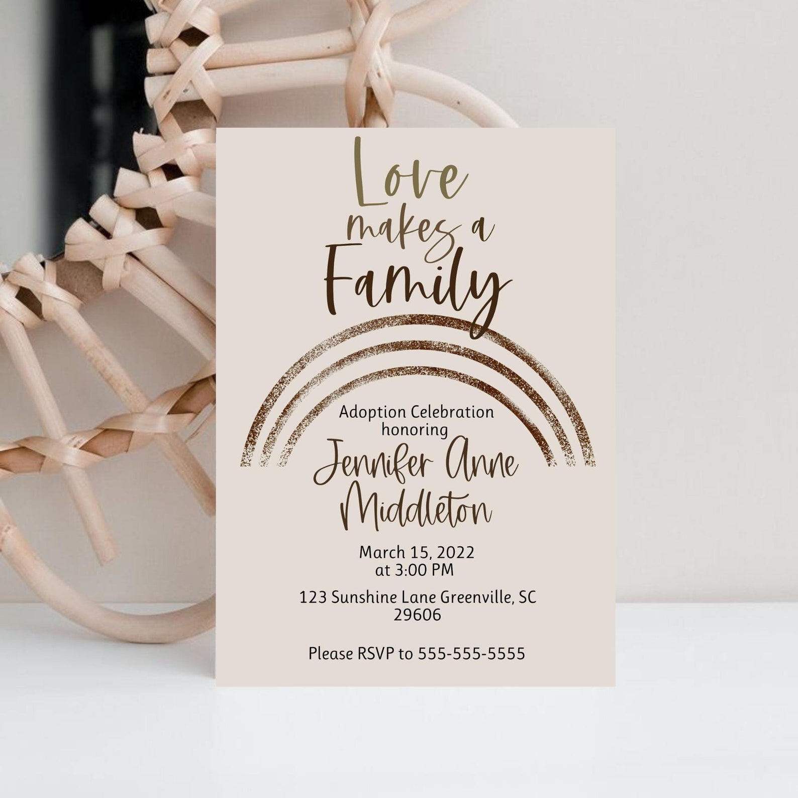 Adoption Celebration Invitation: Love Makes a Family (digital Download ...